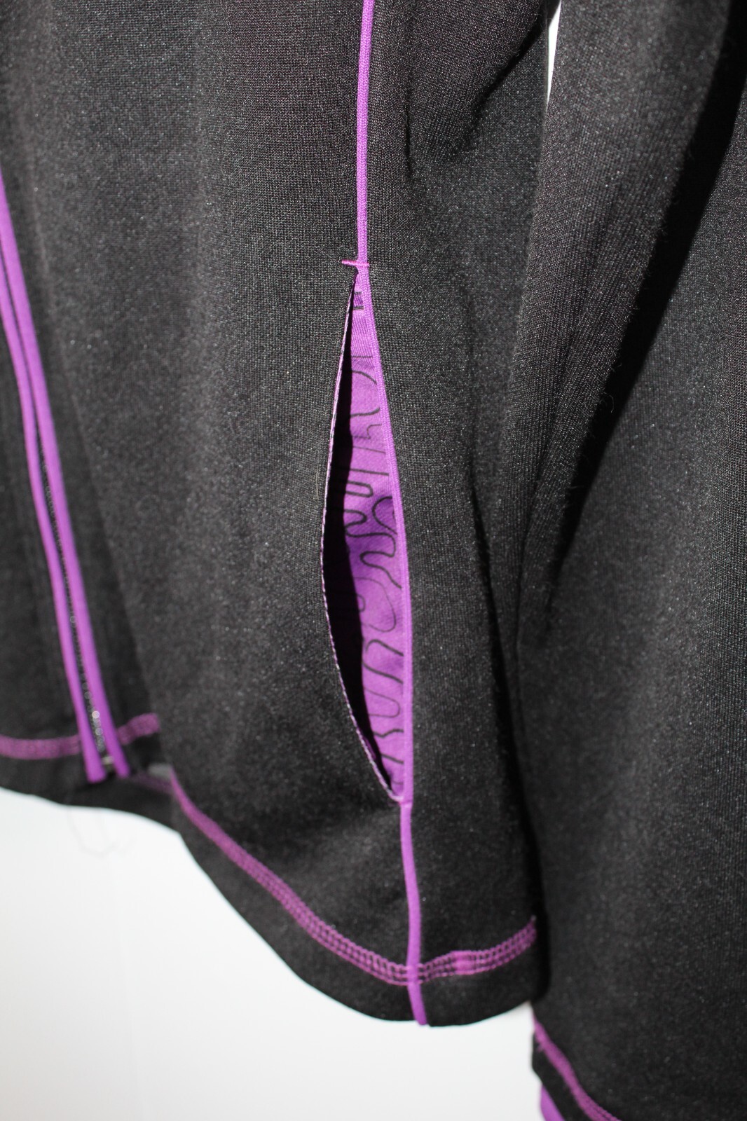 Puma Womens Black & Purple Microfibre Collared Zip Jacket Size US M | eBay