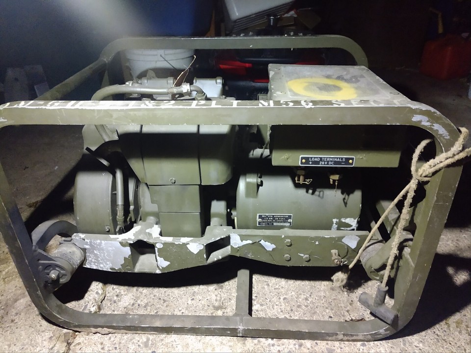 GENERATOR MILITARY MEP 025A 1.5 KW 2 Cylinder Mint 28V Runs Great 1968 ...
