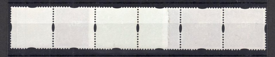 50p TV LICENCE STAMP UNMOUNTED MINT STRIP + PAPER JOIN PRINTING ERROR ...