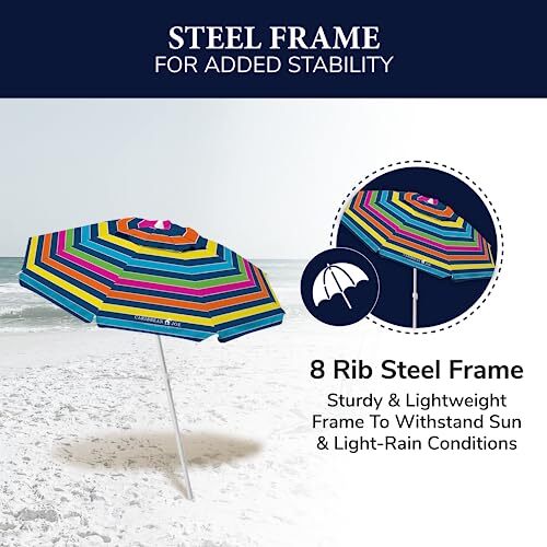 Caribbean Joe Beach Umbrella, Portable and Adjustable Tilt Assorted ...