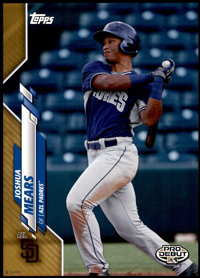 Joshua Mears 2020 Topps Pro Debut 5x7 Gold #PD-139 /10 | eBay