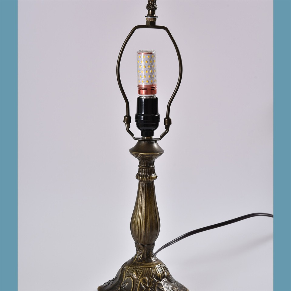 Tiffany Style Table Lamps Handcrafted Stained Glass Art Light Bedside ...