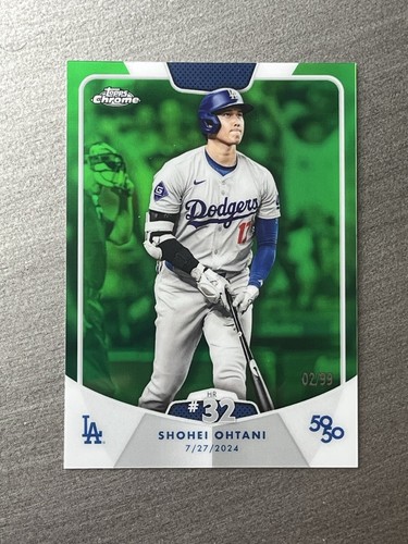Shohei Ohtani 2024 Topps Chrome 50/50 Green Refractor /99 HR #32 LA ...