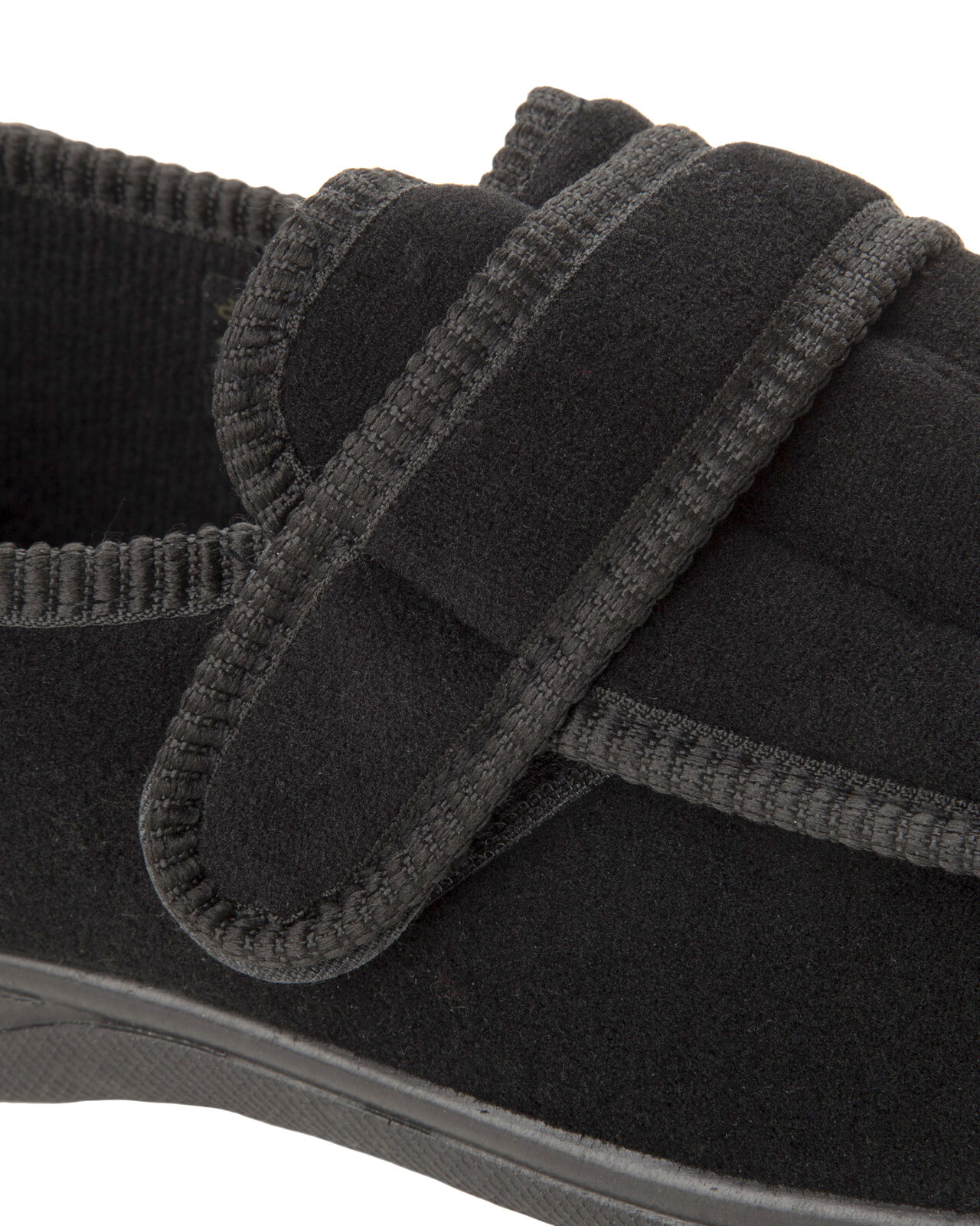 MENS BLACK ORTHOPAEDIC EEE FIT EXTRA WIDE OPENING DIABETIC SLIPPERS UK ...