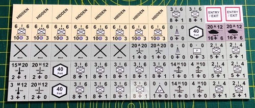 Panzerblitz situation 207 Commando Raid, Avalon Hill, 60 counters ...