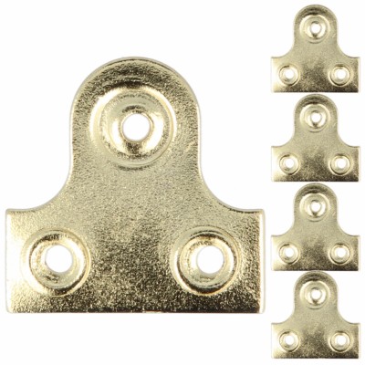 4x Small Brass Picture Frame Bracket 32mm Mirror Wall Flat Hanging ...