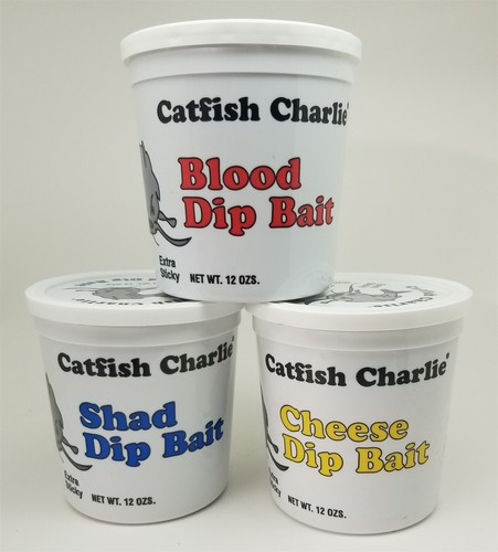 Catfish Charlie Dip Bait 12 oz Tub Pick Your Variety Blood/Shad/Cheese ...