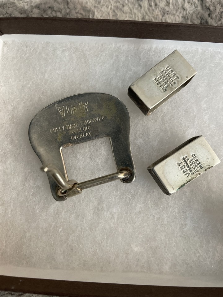 Rare Vintage VOGT 4 Piece Sterling Silver Buckle Set | eBay