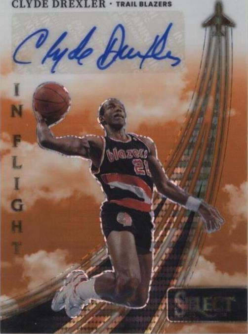 2023-24 Panini Select - In Flight Signatures Clyde Drexler #IFS-DRX ...