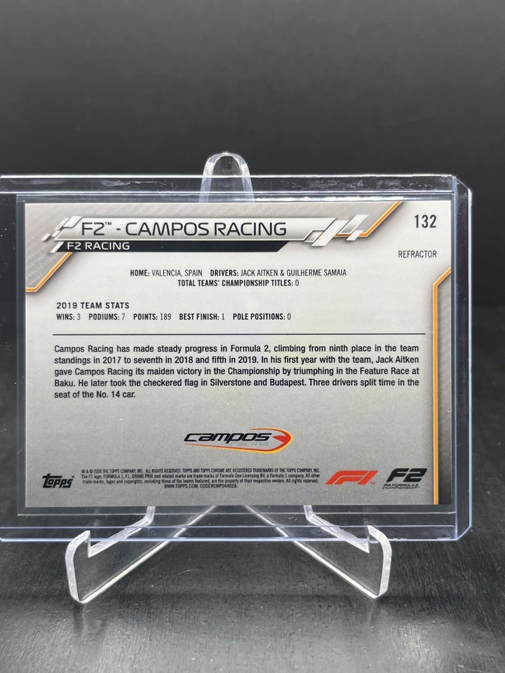2020 Topps Chrome Formula 1 F1 Campos Racing Team Logo Refractor #132 ...
