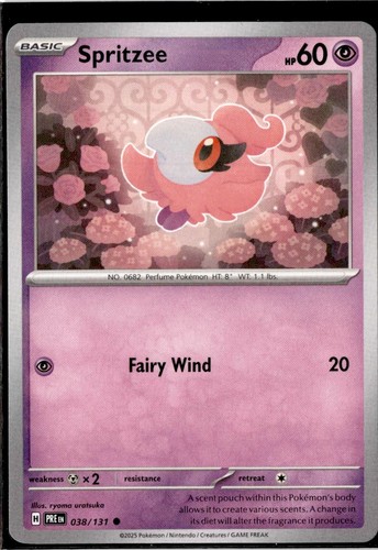 Spritzee - 038/131 - Common - Pokemon Prismatic Evolutions | eBay