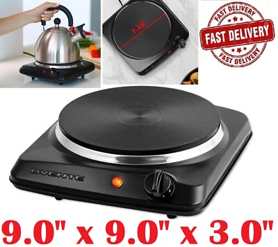 Portable Electric Single Burner Cooktop 1000W Black, Hot Plate ...