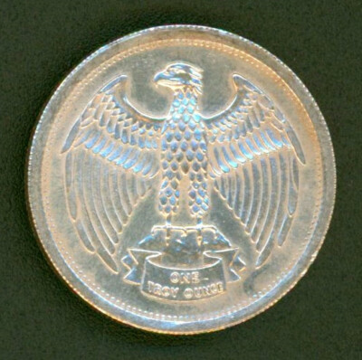 1973 The Letcher Mint One Troy Ounce .999 Fine Silver Eagle Art Round ...