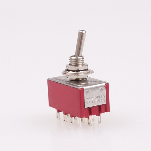 1x 12-Pin Mini Toggle Switch 4PDT 2 Position ON/ON 6A/125V 2A/250V AC ...