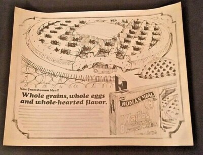 VINTAGE ADVERTISING 1977 Campaign Pitch Poster ROMAN MEAL WAFFLES #1 | eBay
