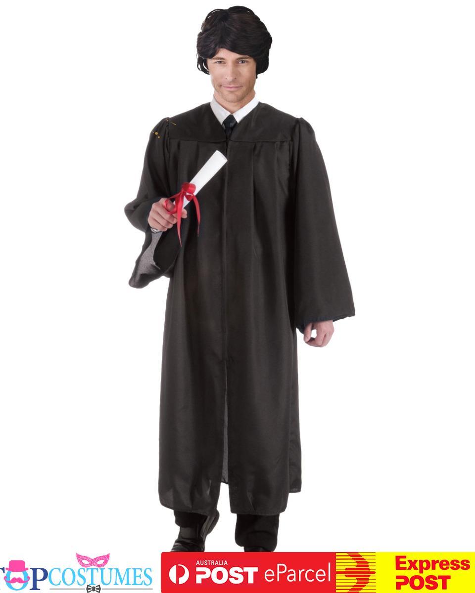 Mens Teachers Gown Graduation Robe School Judge Lawyer Dress Up Costume ...