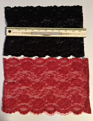 (2) ALLY ROSE TOPPERS Lace Modesty Bandeaus Blk XS and reversible Pink ...