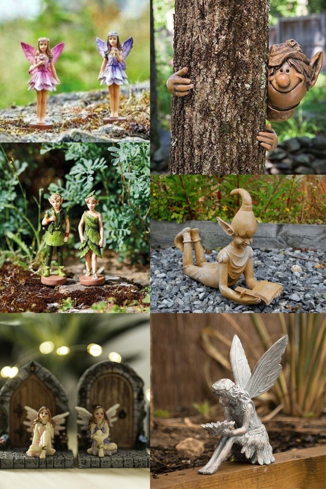Fairy Garden Ornament Outdoor Elves Fairies Mushroom Elf Pixie Door ...