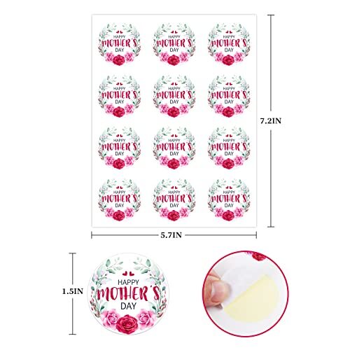 WaaHome 36pcs Pink Purple Flower Mothers Day Stickers Mother‘s Day ...