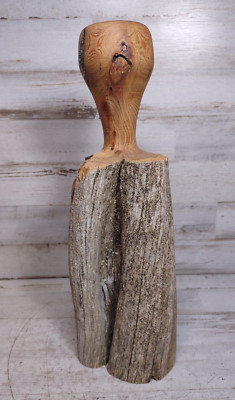 Handmade Turned Wood Fence Post Taper Candlestick Holder Rustic Farm ...