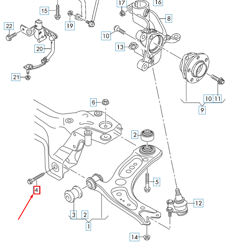 AUDI Q2 Front Axle Control Arm Hex Bolt N10640501 GENUINE for sale ...