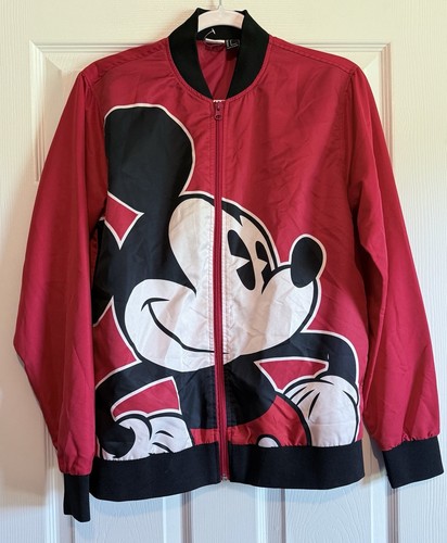 Disney Men’s Mickey Mouse Jacket Red Full Zip Bomber Style Small | eBay