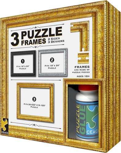 Ceaco Puzzle Frame Set For Jigsaw Art Black Silver Gold 3 Pack 18X24 ...