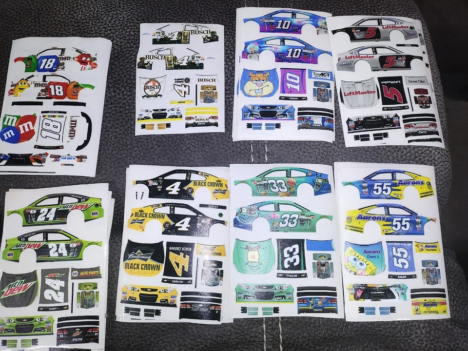 Lot#4(34) HO Scale Lexan NASCAR Vinyl Stick On Decals | eBay