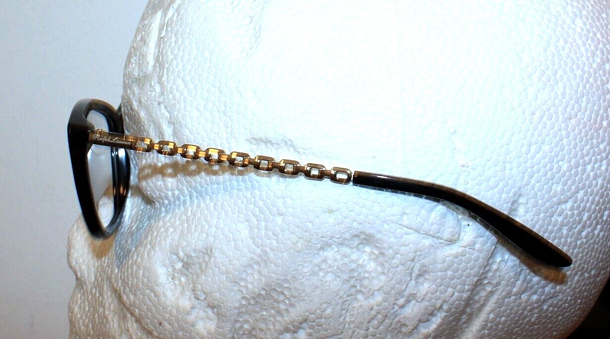 RALPH LAUREN Women's Black w/Gold Chain Link EYEGLASSES Frames 6185, 55 ...