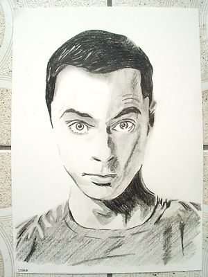 A4 Charcoal Sketch Drawing Big Bang Theory Sheldon Cooper | eBay