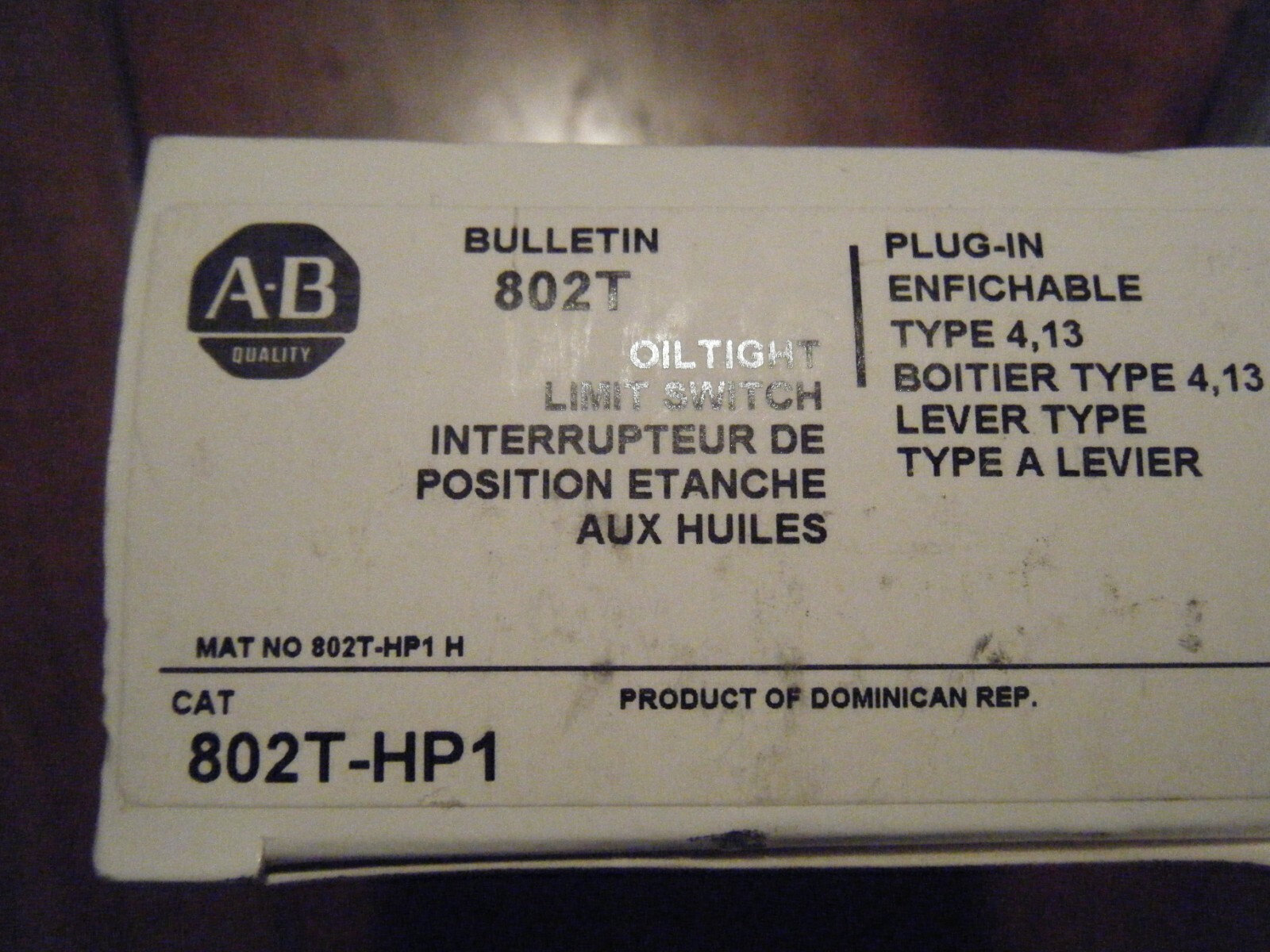 Allen Bradley Limit Switch 802T-HP1 NEW - Old Stock | eBay