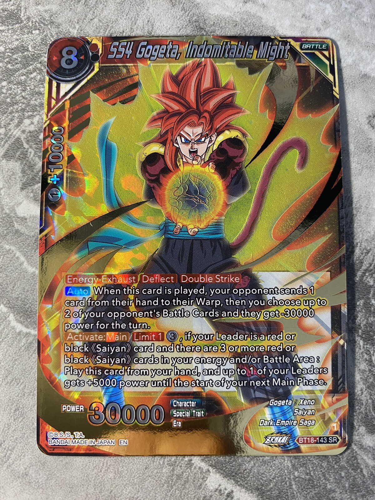 DBS TCG - SS4 Gogeta, Indomitable Might - BT18-143 - Super Rare Foil | eBay