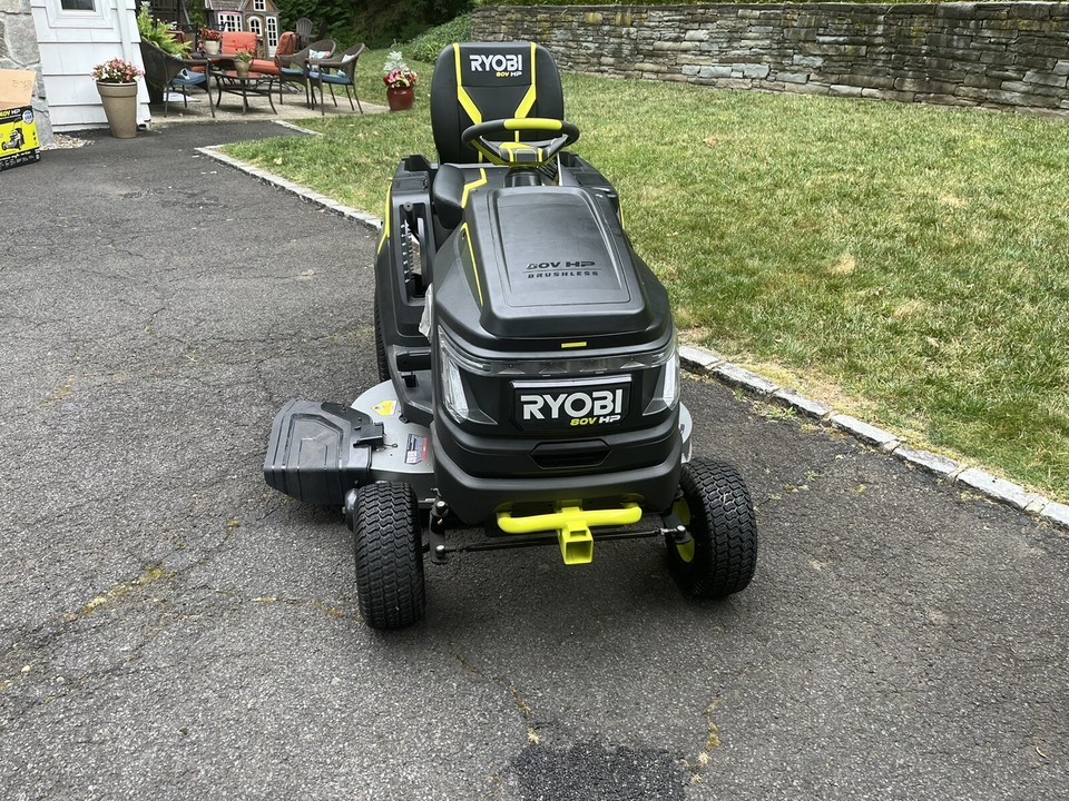 Ryobi 42" T42Li 80V Battery Electric Riding Lawn Mower Tractor RYRM8006 ...