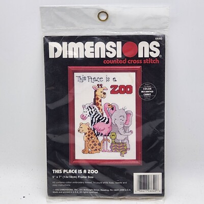 Dimensions This Place Is A Zoo Counted Cross Stitch Kit 5x7 Giraffe ...