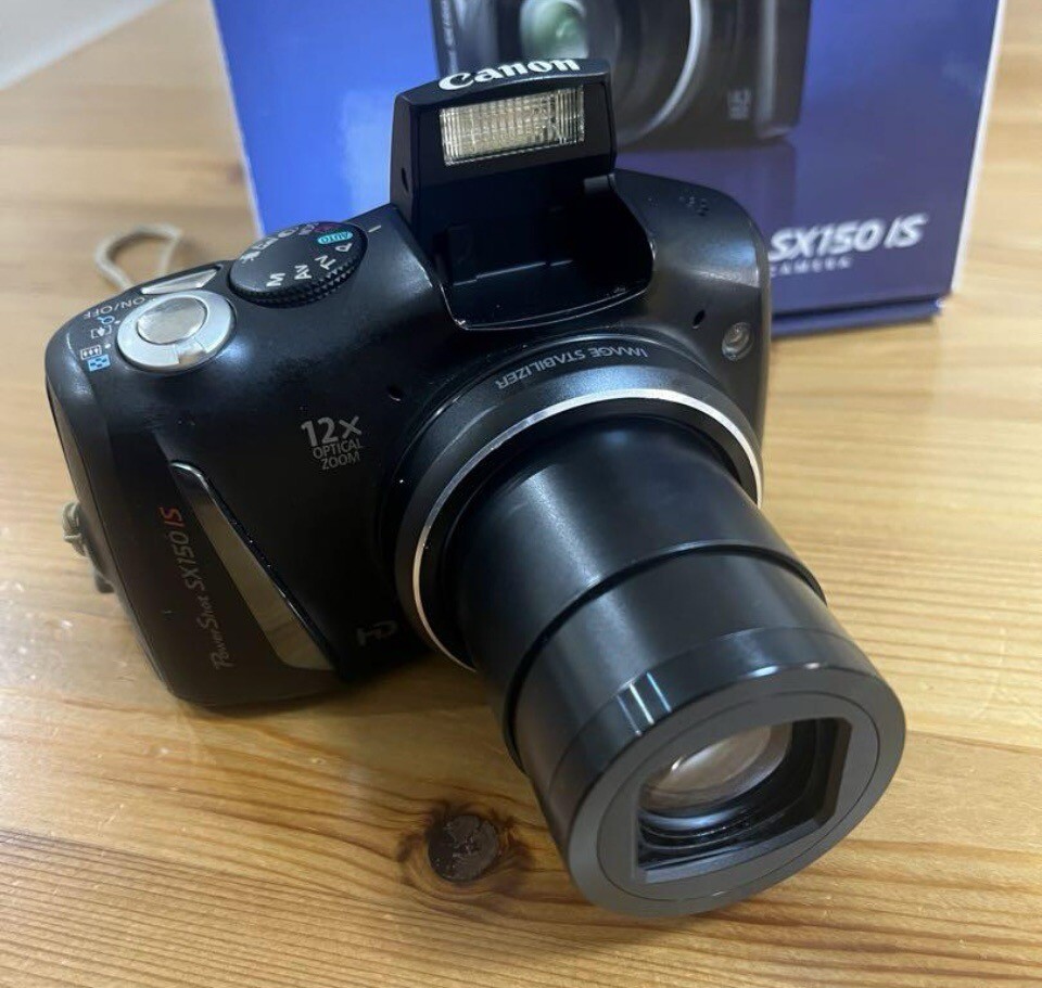 Canon POWERSHOT SX150 IS Digital Camera Black 14MP,12x,f/3.4,3in,Exc ...