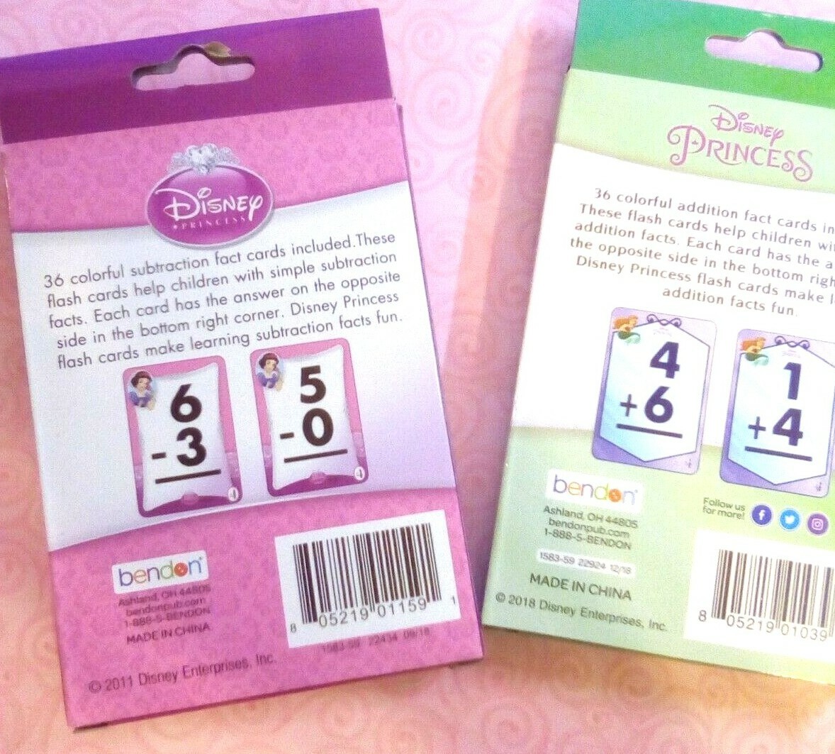 DISNEY PRINCESS Learning Flash Cards Addition and Subtraction Belle ...