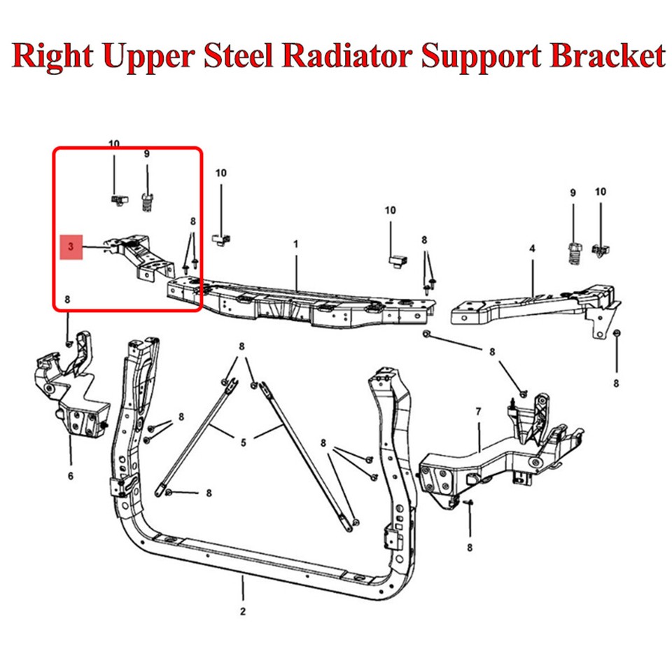 Left Right Side Upper Radiator Bracket Support For Jeep Grand Cherokee ...