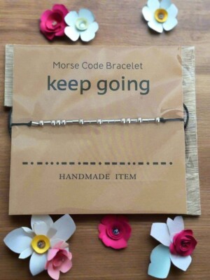 Handmade 'Keep Going' Morse Code Bracelet | eBay Australia