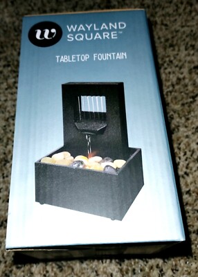 Wayland Square Tabletop Water Fountain Raining Spout Batteries LED ...