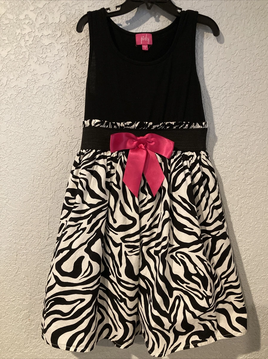 Pink Black And White Zebra Print Dresses