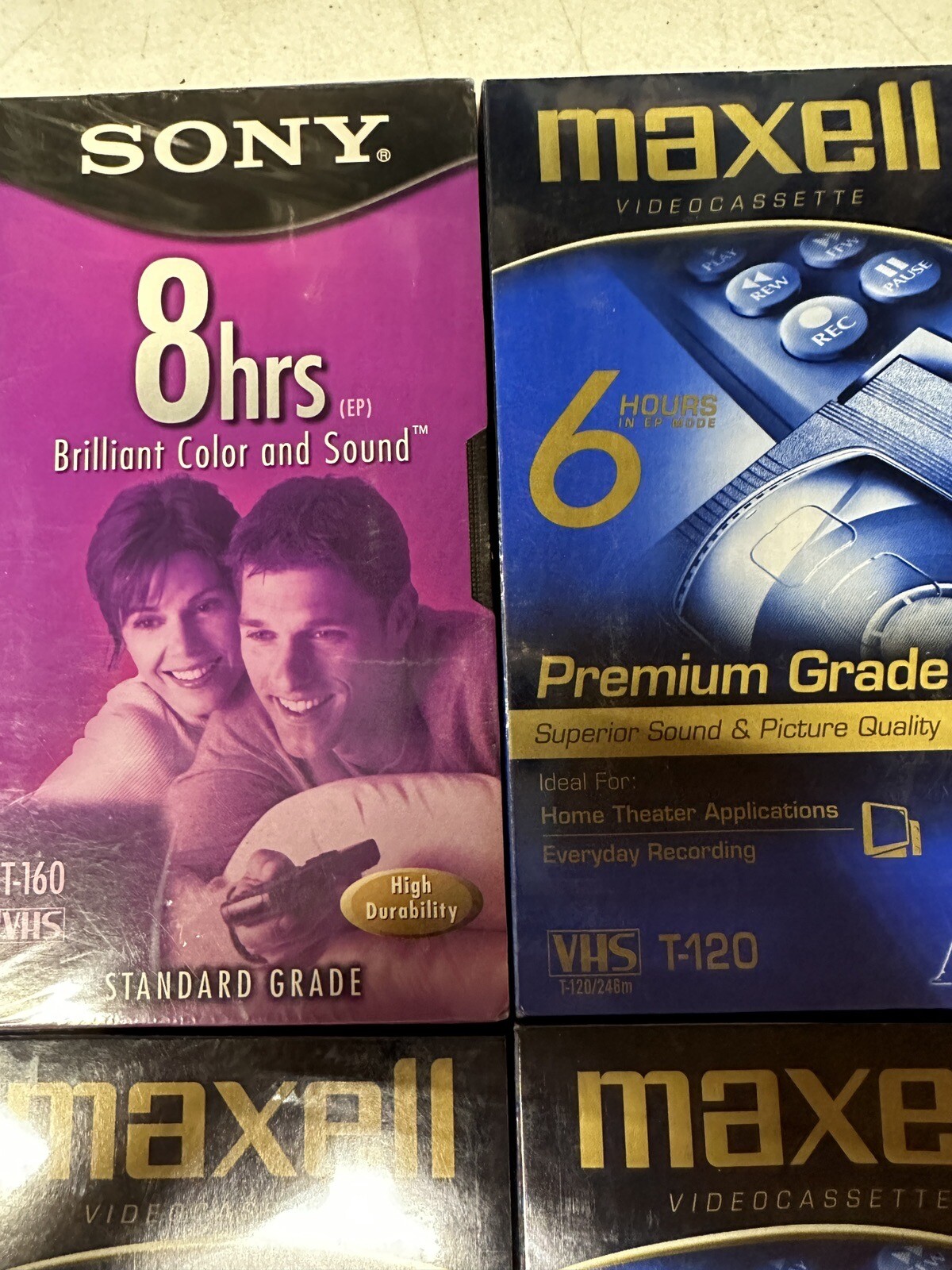 LOT of (6) - 5 Maxwell Premium Grade T-120 Blank VHS Tapes & 1 Sony T ...