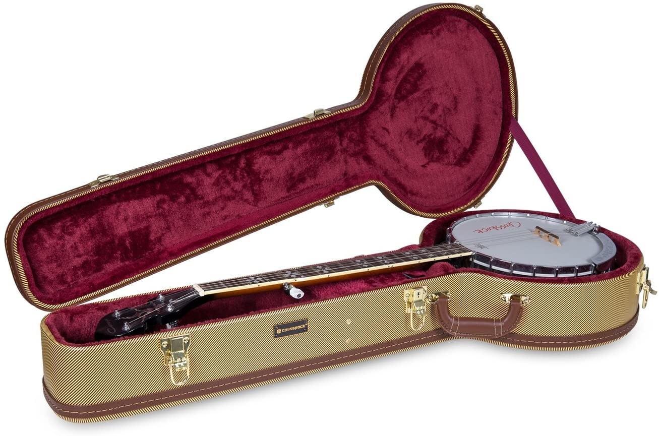 Crossrock Banjo Case, 5 String Resonator Banjo Box,Vintage Bluegrass ...