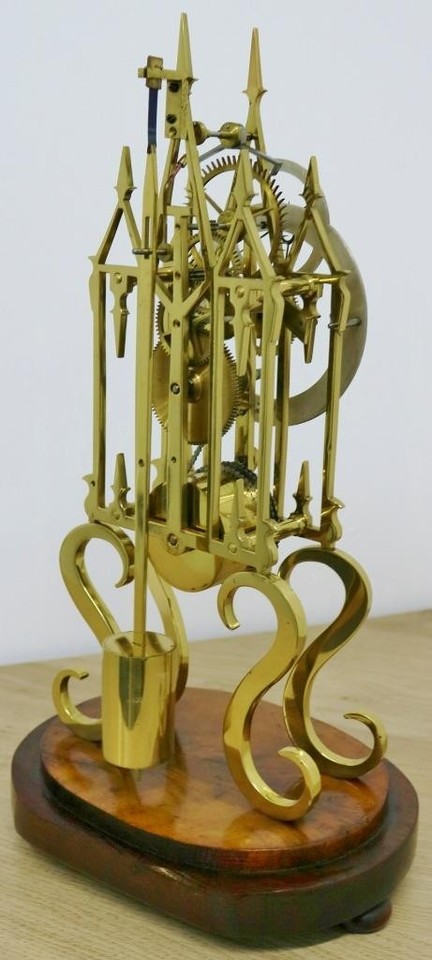 Rare Antique Sub Seconds English Single Fusee Skeleton Regulator Clock ...