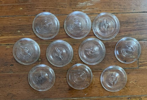 Lot of 10 Vintage Clear Glass Canning Mason Ball Jar Lids Bail Wire ...