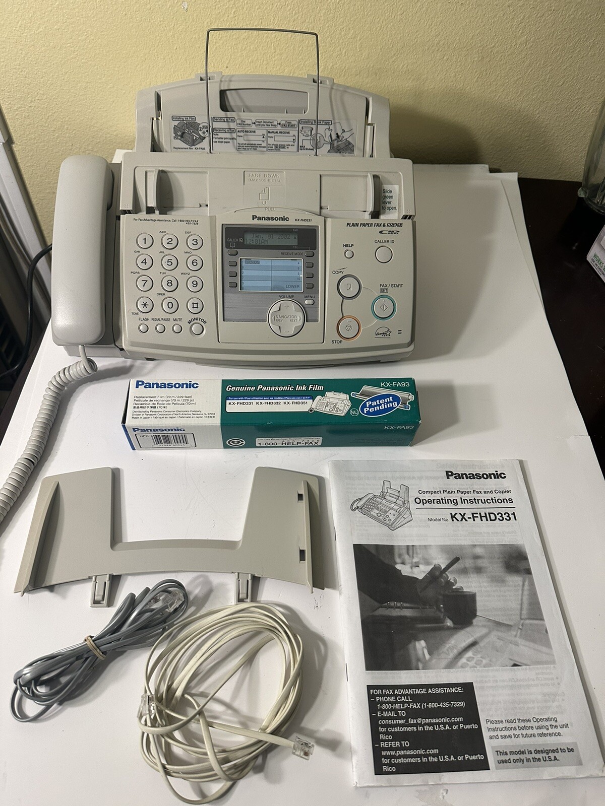 Panasonic KX-FHD331 Compact Plain Paper Fax Copier Telephone System W ...