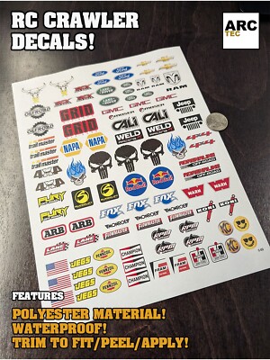 New RC Scale Crawler Decals No.2 for TAMIYA HPI LOSI KYOSHO JEEP 1/8 1/ ...