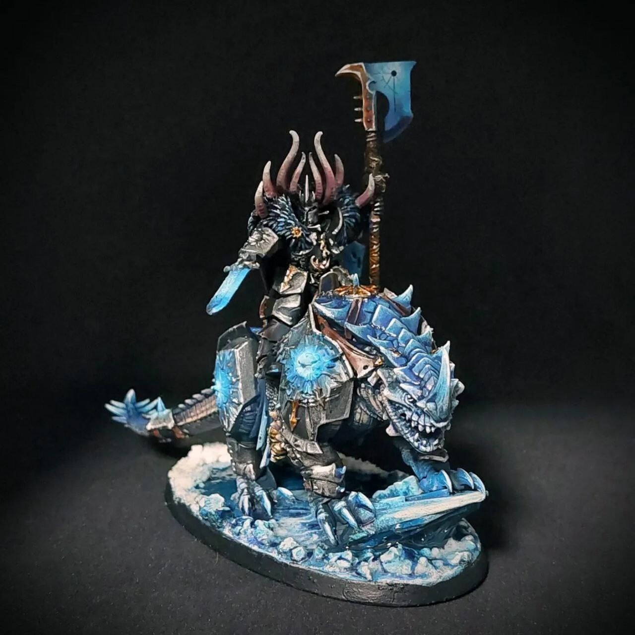 Chaos Lord on Karkadrak painted Warcry Slaves to Darkness AoS ...