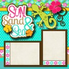 SUN SAND & SEA 2 premade scrapbook pages paper piecing layout beach BY ...