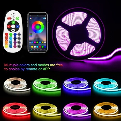 768COB RGB Led Strip Light Bluetooth-Compatible 5m App Control 24key DC ...