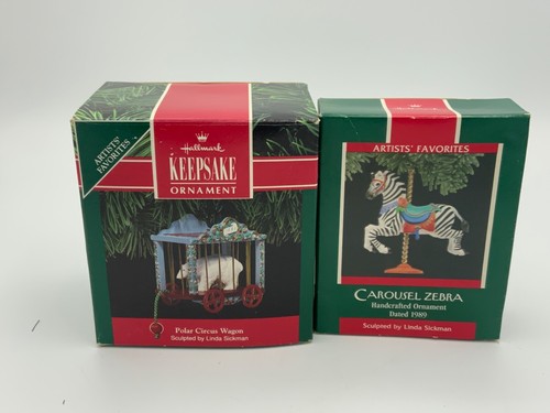 VTG Hallmark Keepsake Ornaments Polar Circus Wagon “91”, Carousel Zebra ...